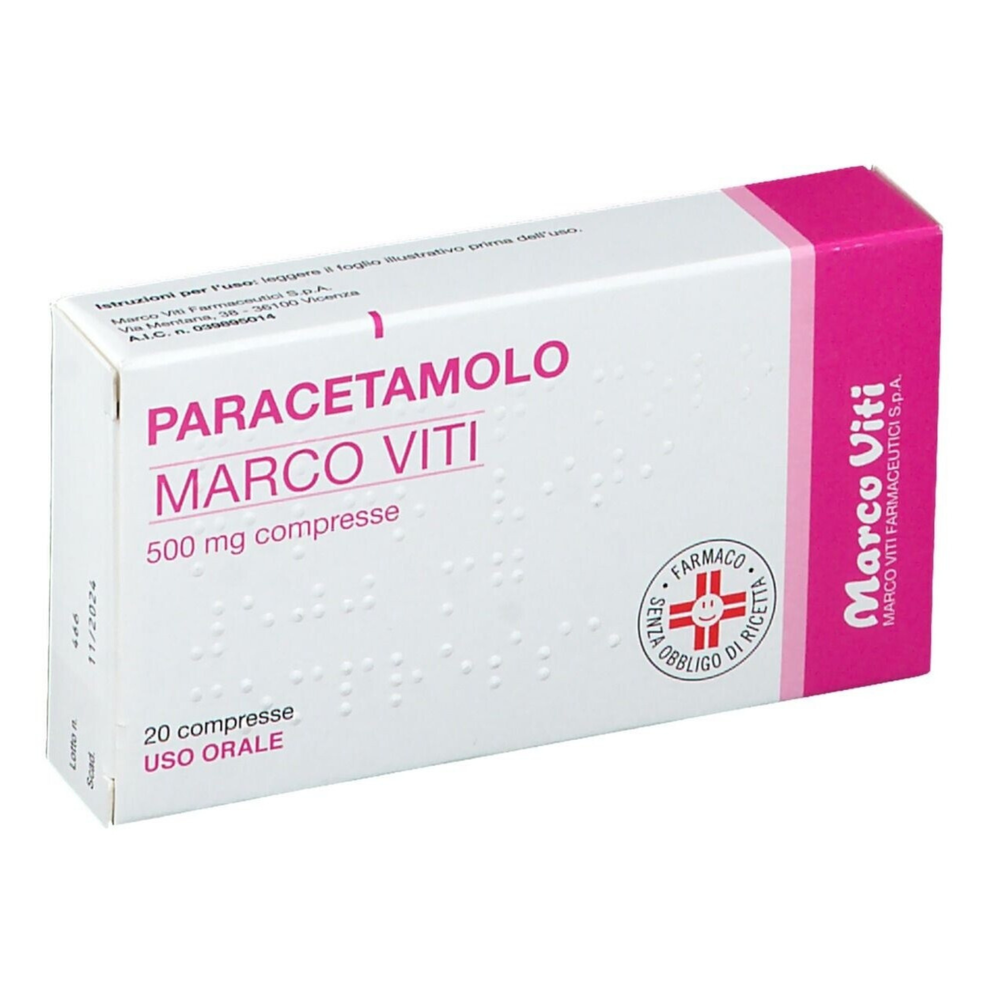 Paracetamolo 500mg | Antipiretico Analgesico | 20 Compresse Marco Viti ...