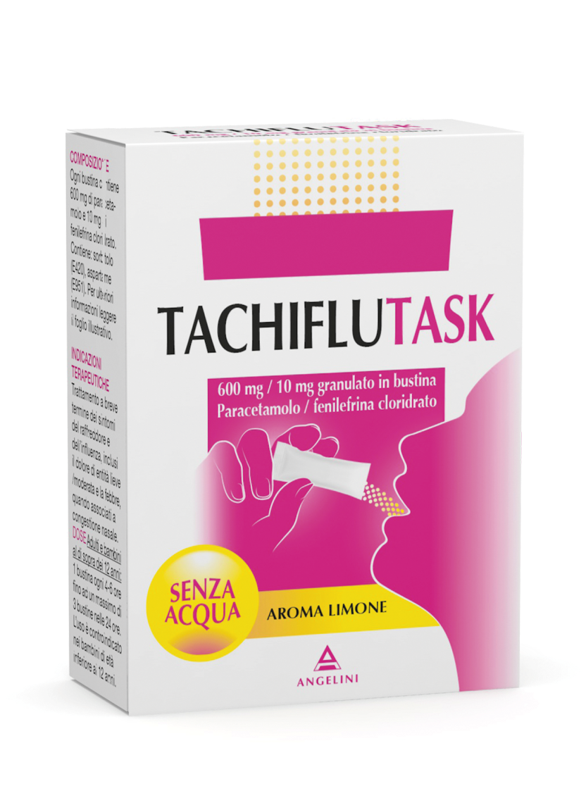Tachiflutask 600+10mg 10 Bustine | Paracetamolo e Fenilefrina